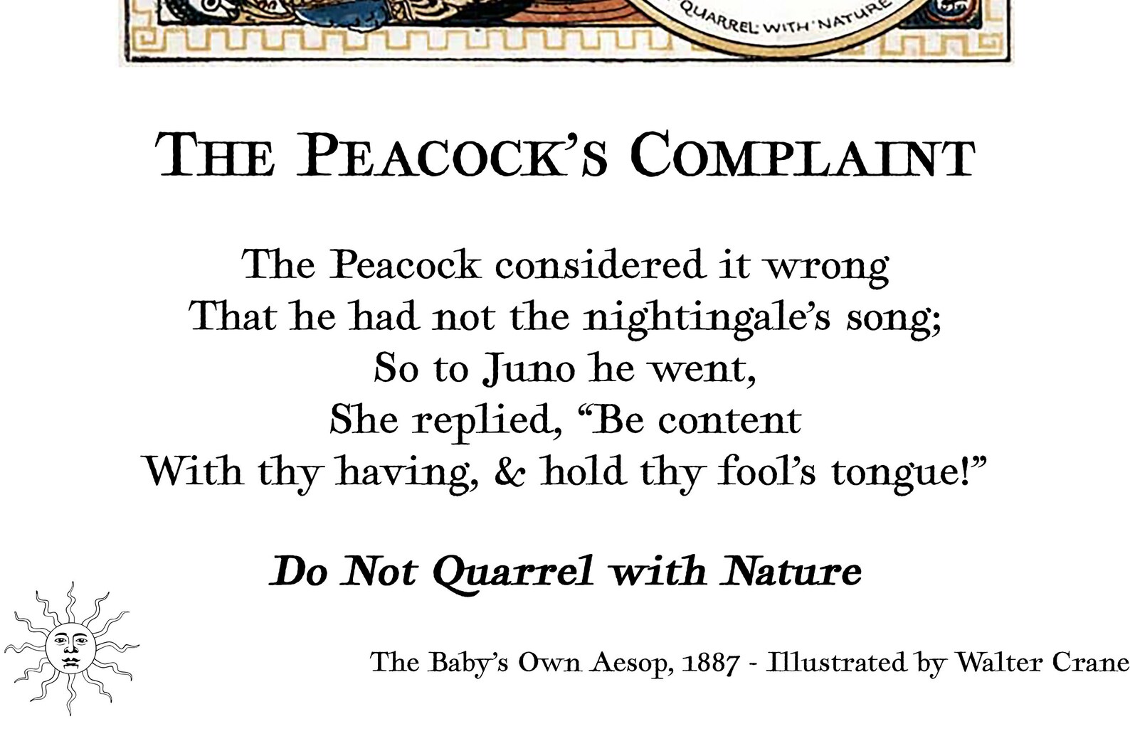 Aesops Fables Peacocks Complaint Greek Tale Myth Baby Room - Etsy