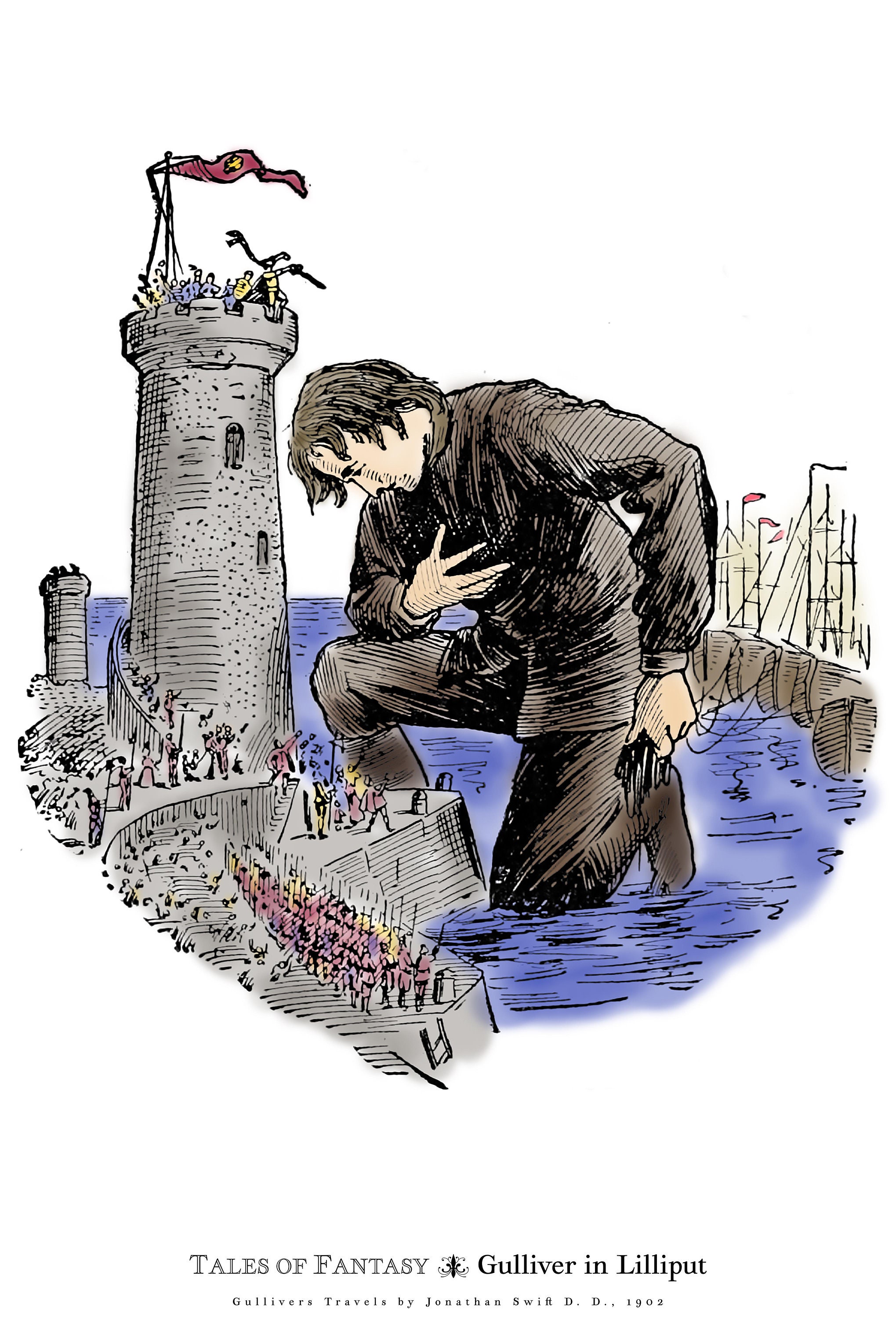 Gulliver's Travels Fairy Tale Playroom Print Childrens - Etsy