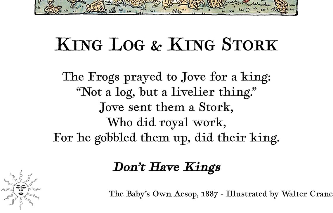 Aesop Fables King Log-king Stork Greek Tale Myth Baby Room | Etsy