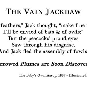 Aesop Fables Vain Jackdaw Greek Tale Myth Baby Room - Etsy