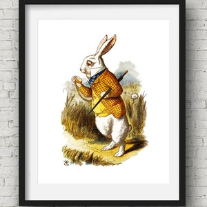The White Rabbit, I'm Late, Alice in Wonderland Decoration, Wonderland ...