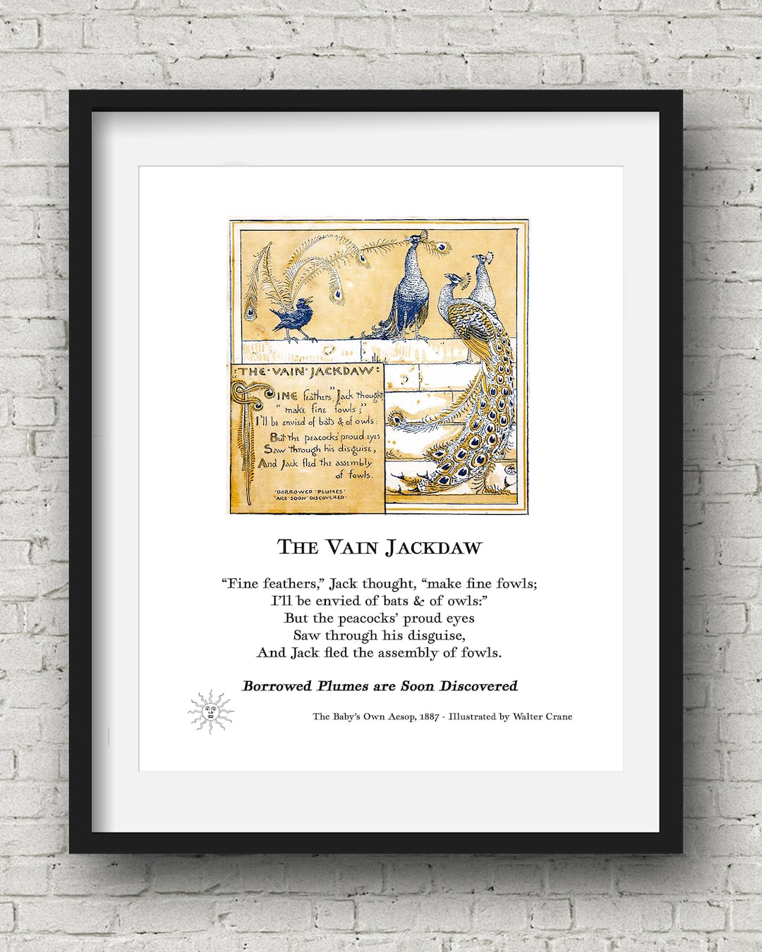 Aesop Fables Vain Jackdaw Greek Tale Myth Baby Room - Etsy