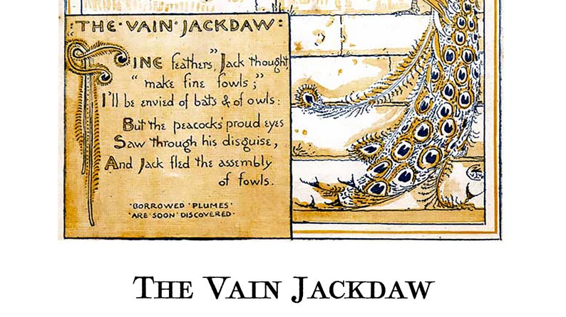 Aesop Fables Vain Jackdaw Greek Tale Myth Baby Room | Etsy