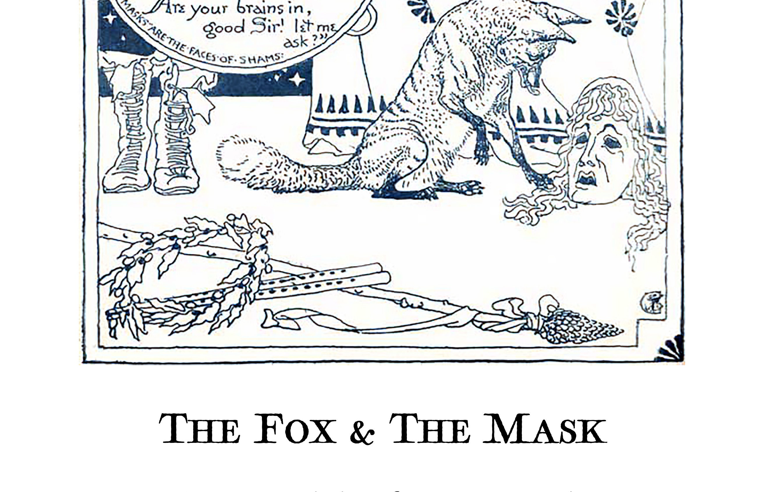 Aesop Fables, the Fox & Mask, Greek Tale Myth Baby Room Childrens Decor ...