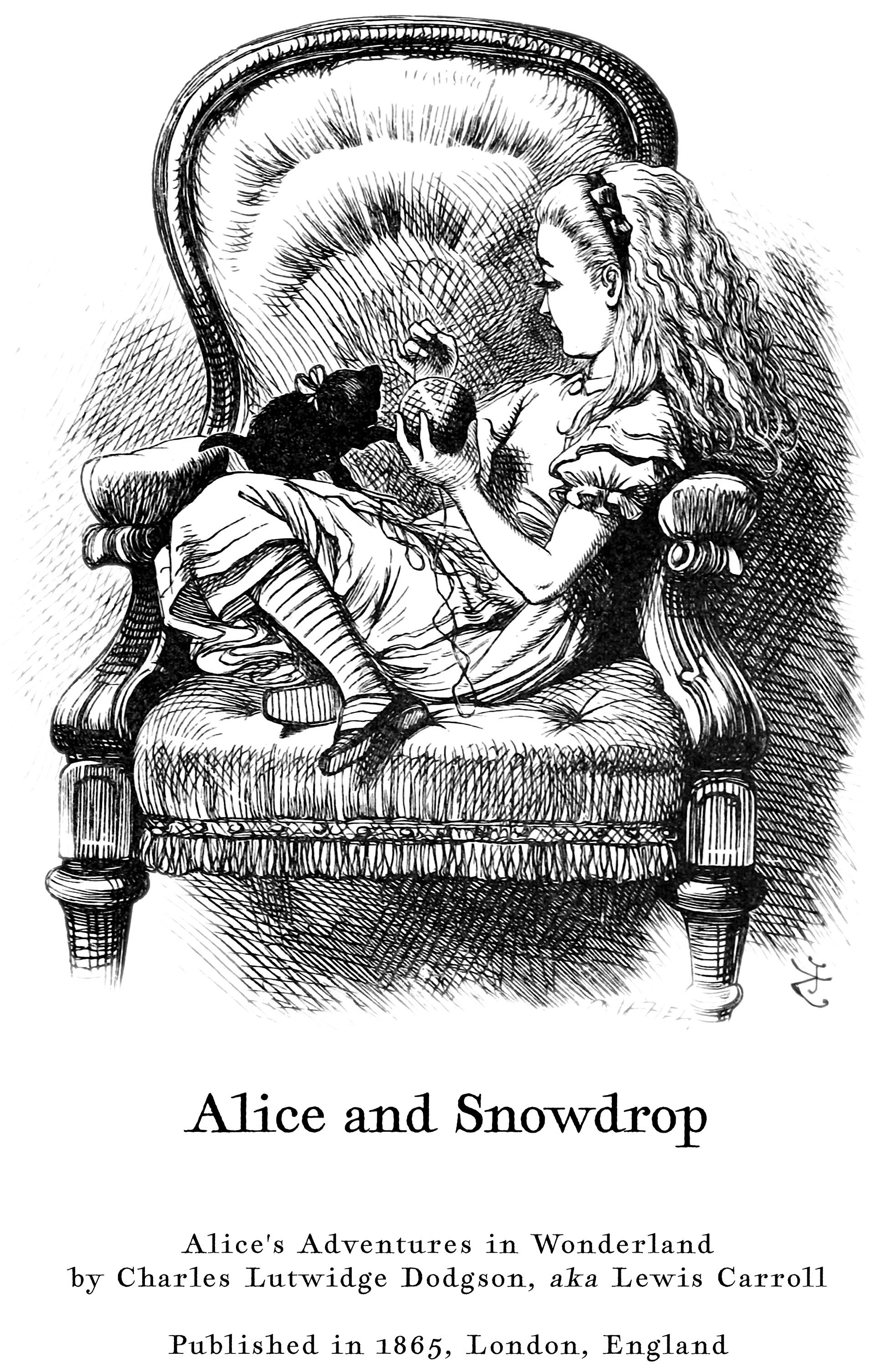 Alice and Her Cat Snowdrop Wonderland Decor Vintage - Etsy