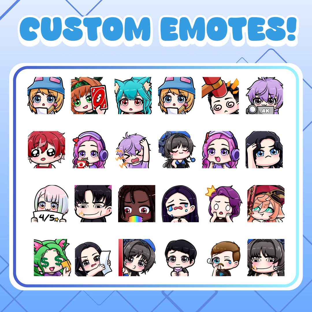 Custom Twitch Emotes or Kick Emotes, Streamer Twitch Emote, Facebook ...