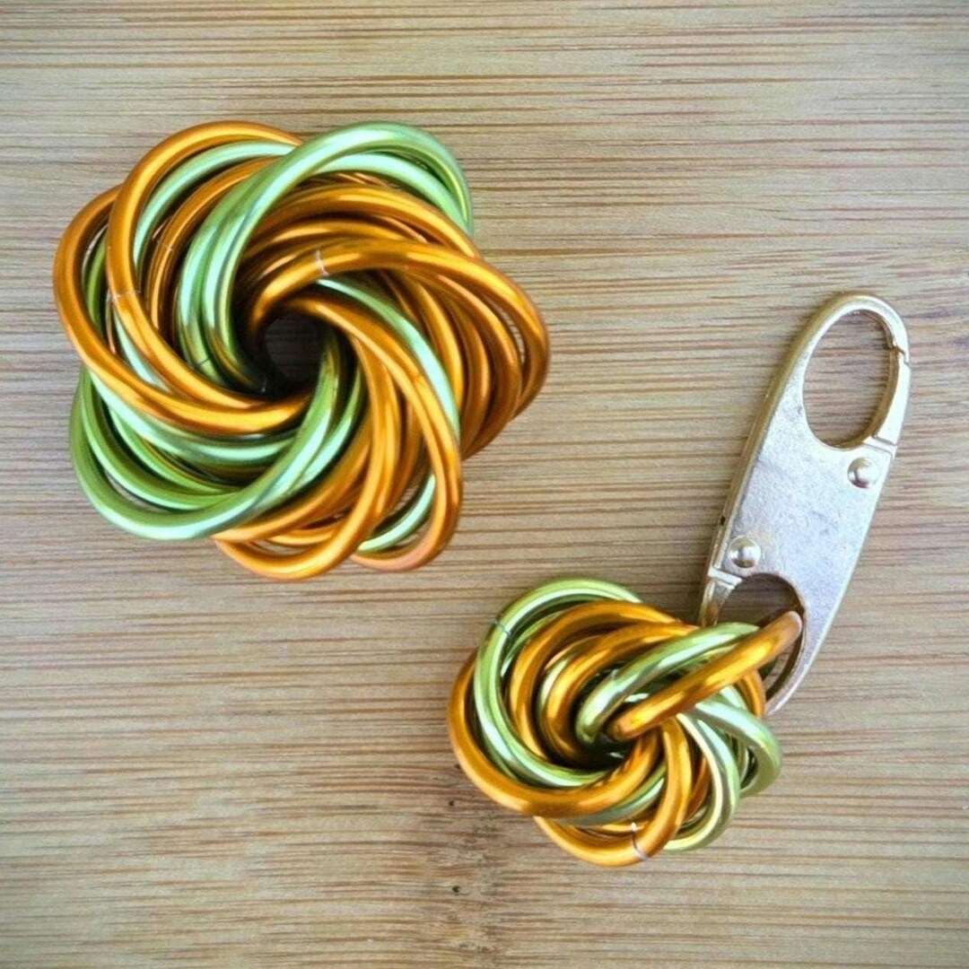 Orange Lime Mobius Ball Fidget Zipper Pull: Lightweight Aluminum ...