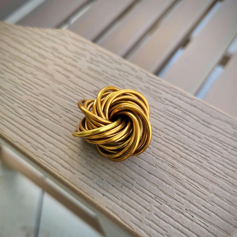 Amber Gold Aluminum Mobius Ball Fidget: Desk Toy Handmade - Etsy