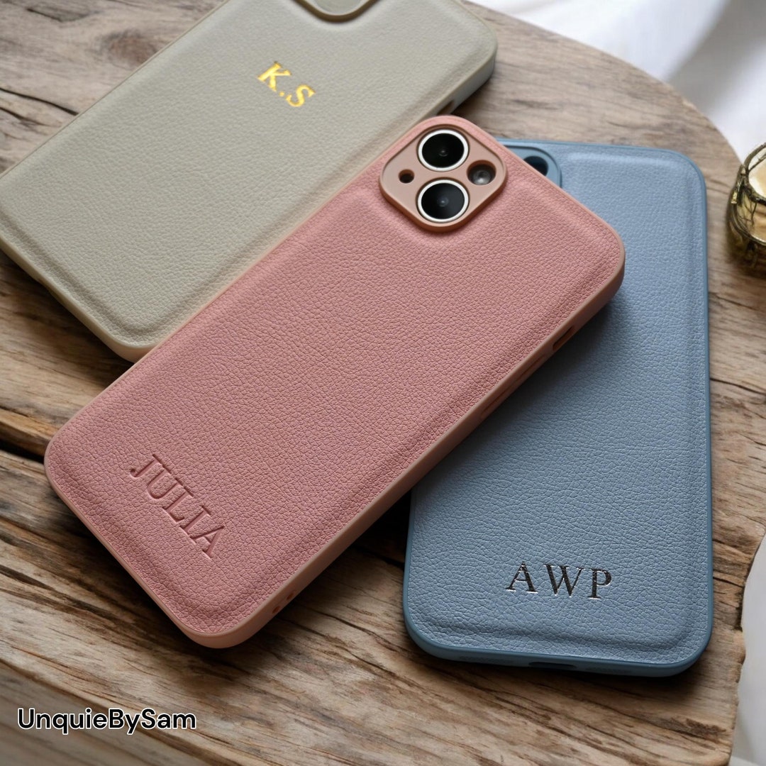 Engraved iPhone 17 Case, Personalised Leather Case for iPhone 17 16 15 ...