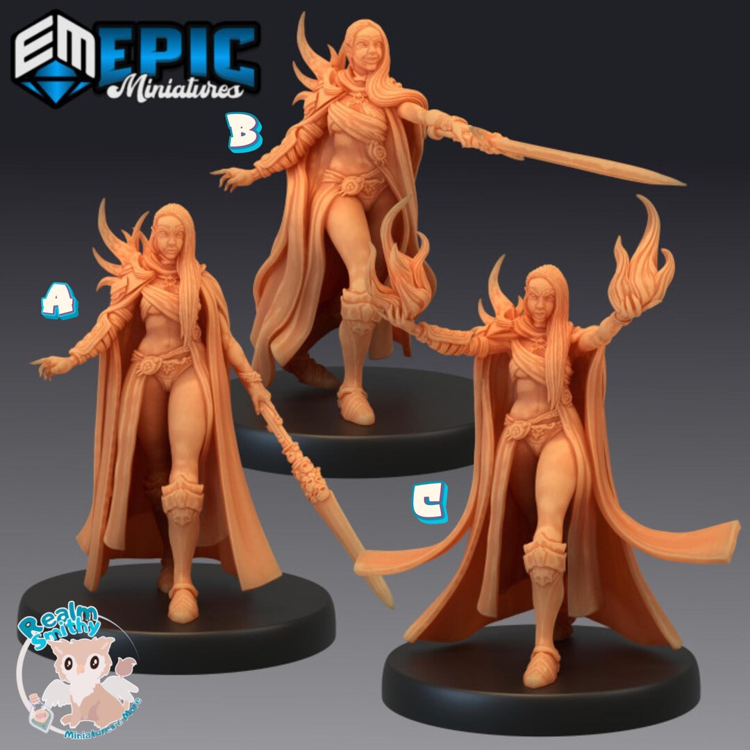 Female Elf Sorcerer | Premium Dnd Minis With High Quality Resin ...