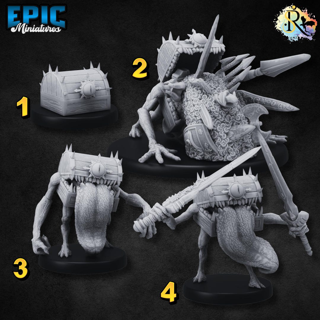 Chest Mimic (medium) | #051 - Dwarven Mines | EPIC 28mm | Mimics ...