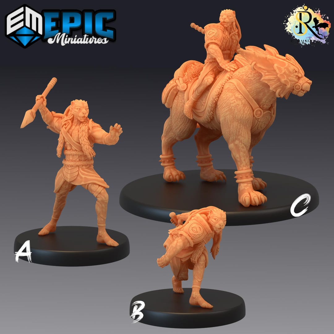 Masked Hunter med Large 052 Cruel Marshes EPIC Miniatures Khajiit ...