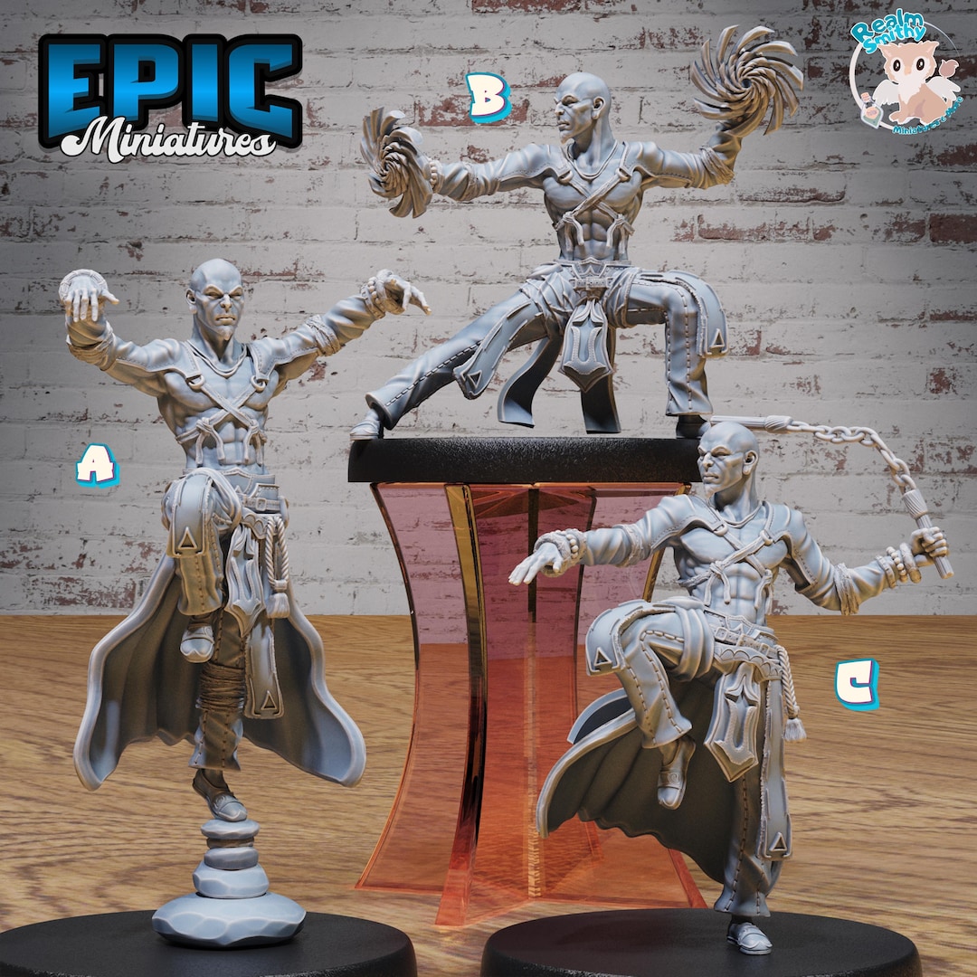 Monk Adventurer Male (medium) | Premium Dnd Minis High Quality Resin ...