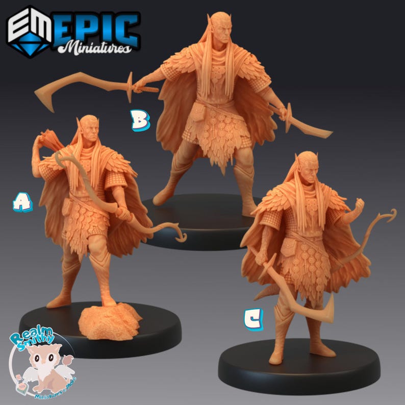 Elf Druid or Ranger Premium Dnd Minis With High Quality Resin Fantasy ...