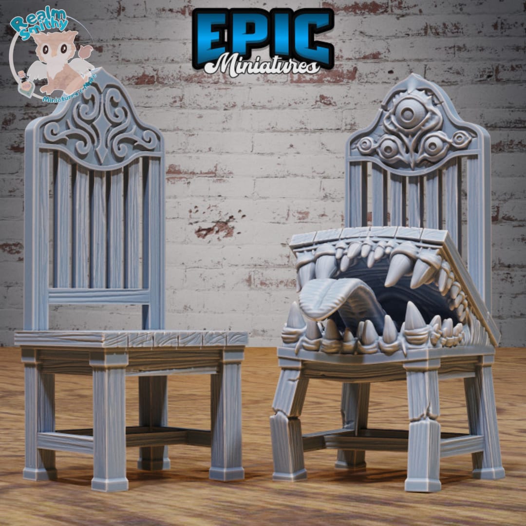 Mimic Chairs Premium Dnd Minis With High Quality Resin Chair, Monster ...