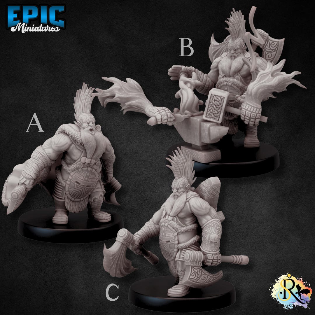 Dark Dwarf medium 051 Dwarven Mines EPIC 28mm Mage, Blacksmith, Wizard ...