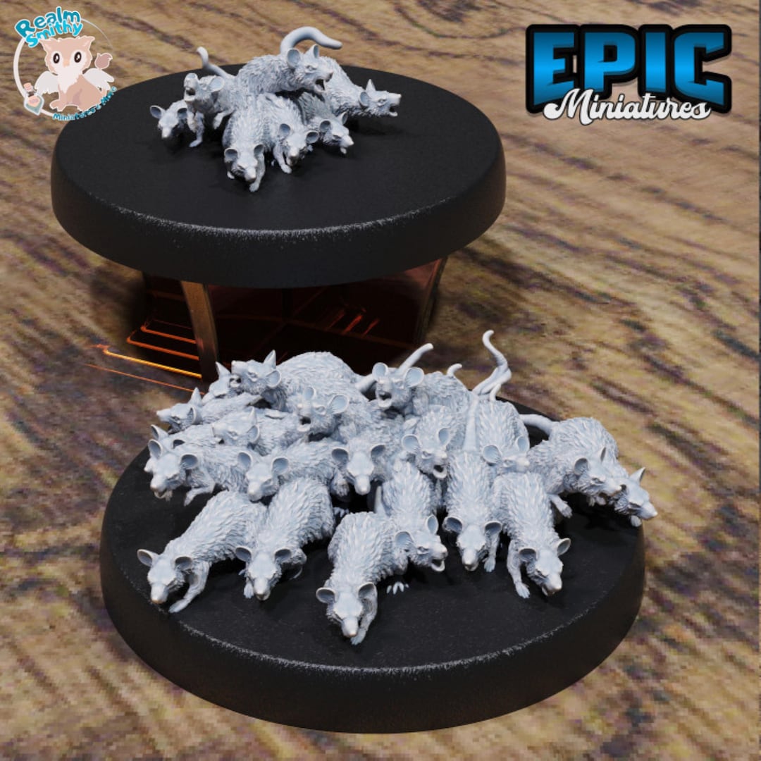 Sewer Rat Swarms | Premium Dnd Miniatures High Quality Resin | Fantasy ...