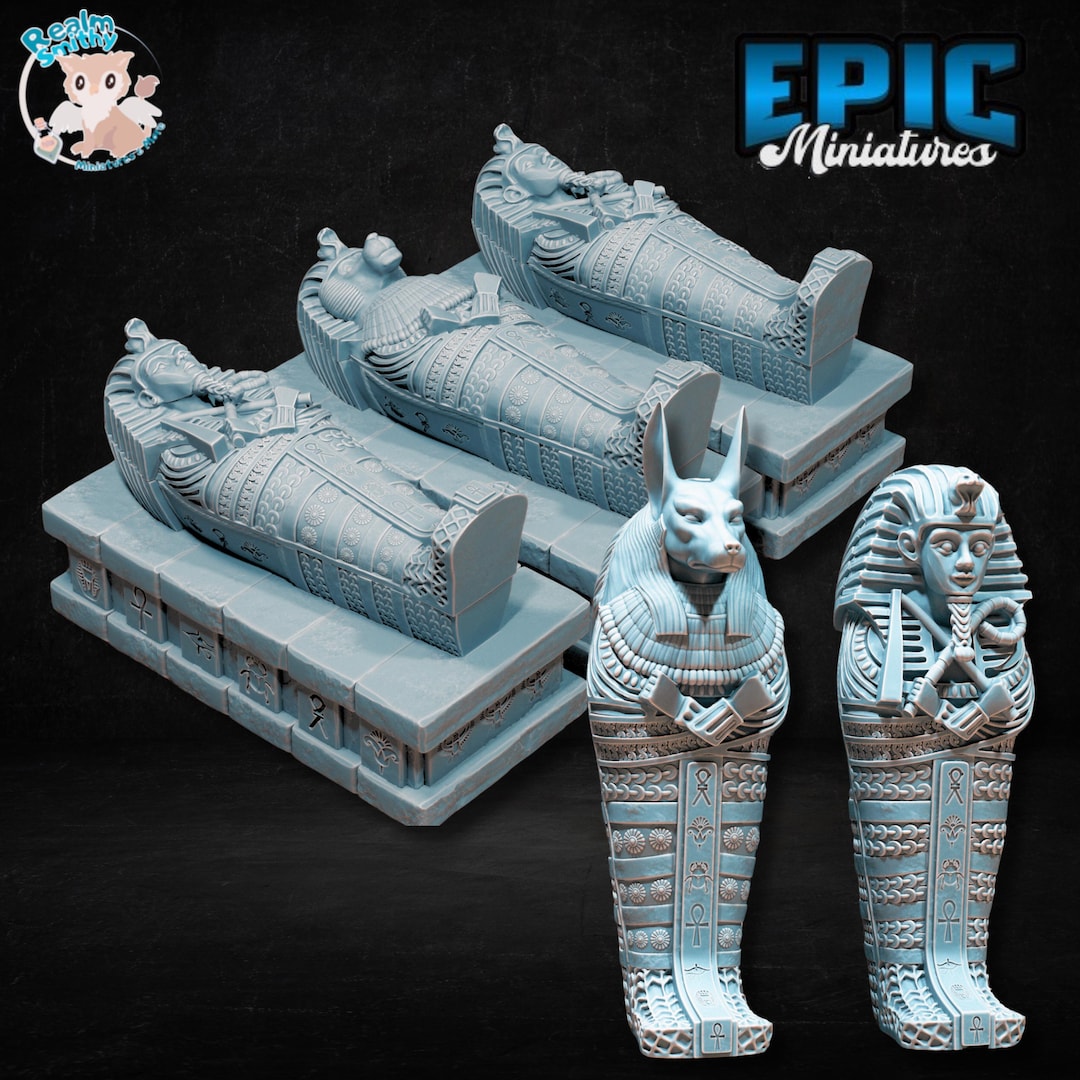 Ancient Egyptian Sarcophagus Miniatures (bundle E) | Premium Dnd Minis ...