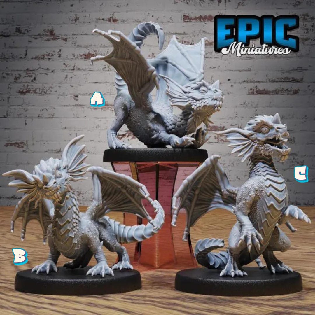 UN/PAINTED Blue Dragon Wyrmling Miniature Premium Dnd Minis High ...