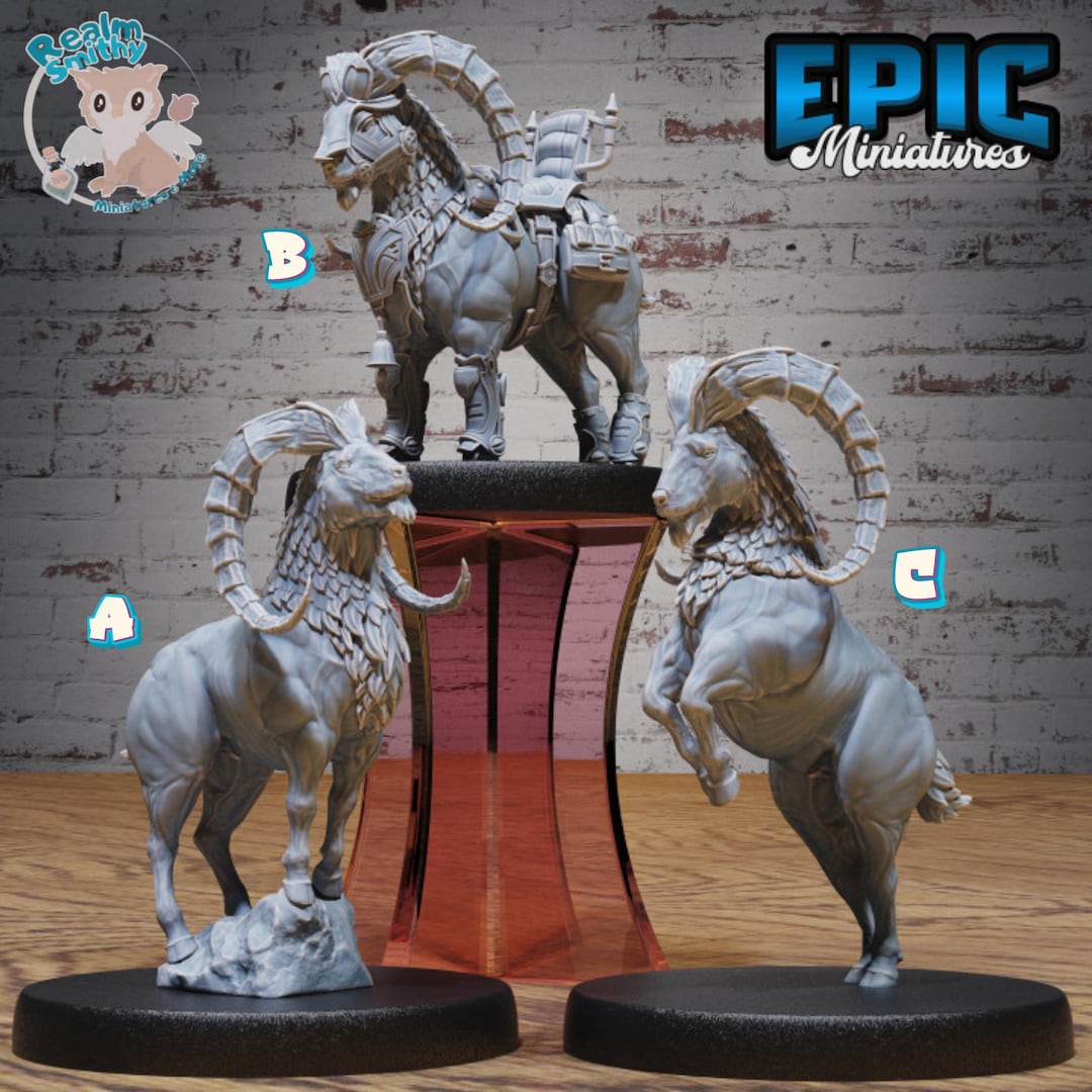 Wild Goat Beast Mount Premium Dnd Minis With High Quality Resin Fantasy ...