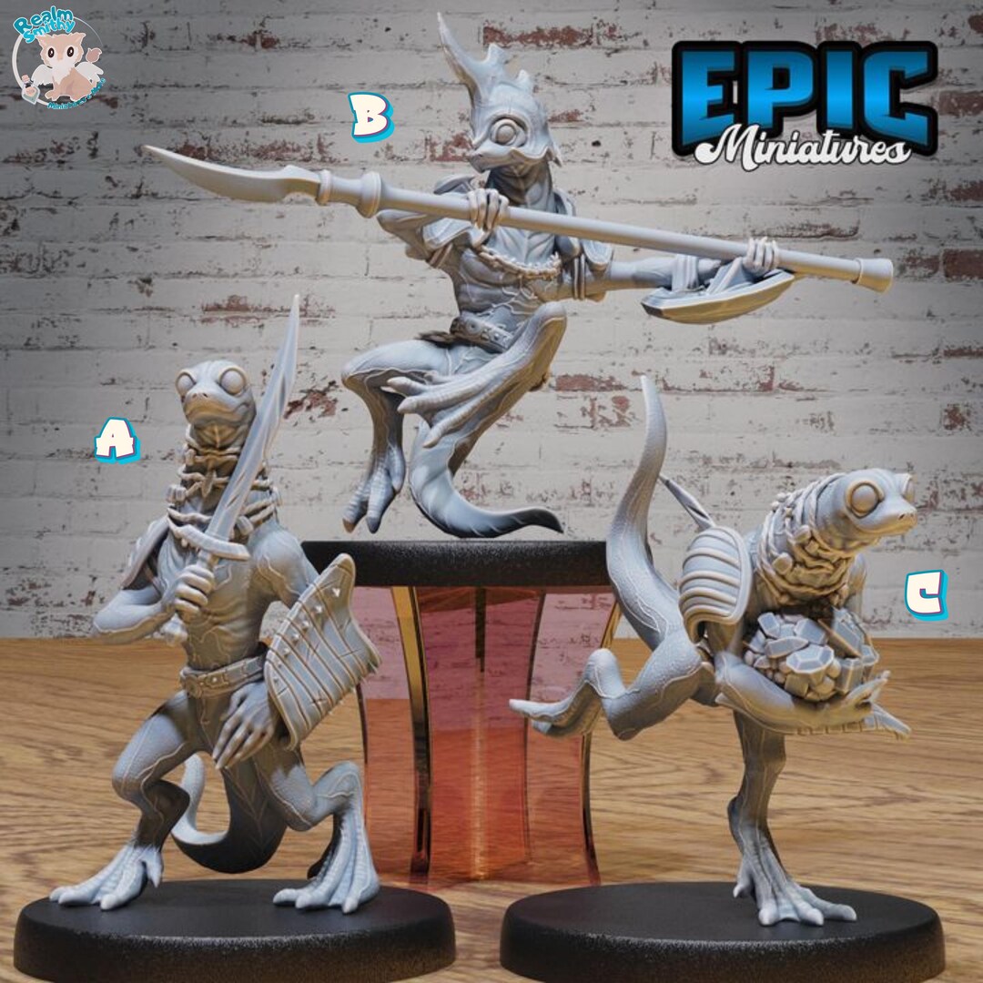 Fire Newt medium Premium Dnd Miniatures High Quality Resin D&D RPG ...