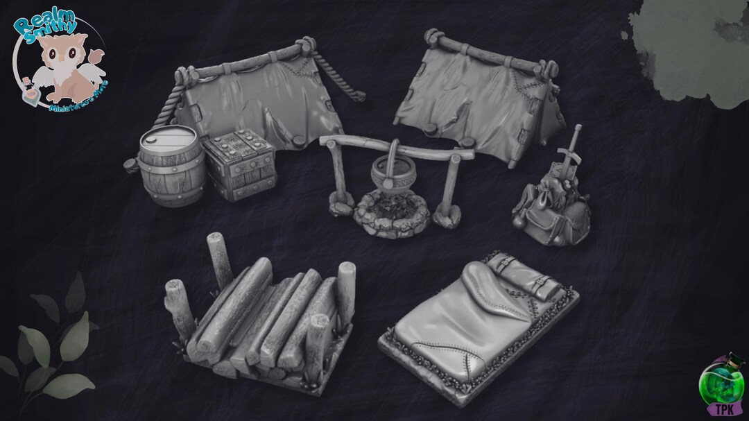 Campsite Bundle Premium Dnd Miniatures With High Quality Resin Fantasy ...