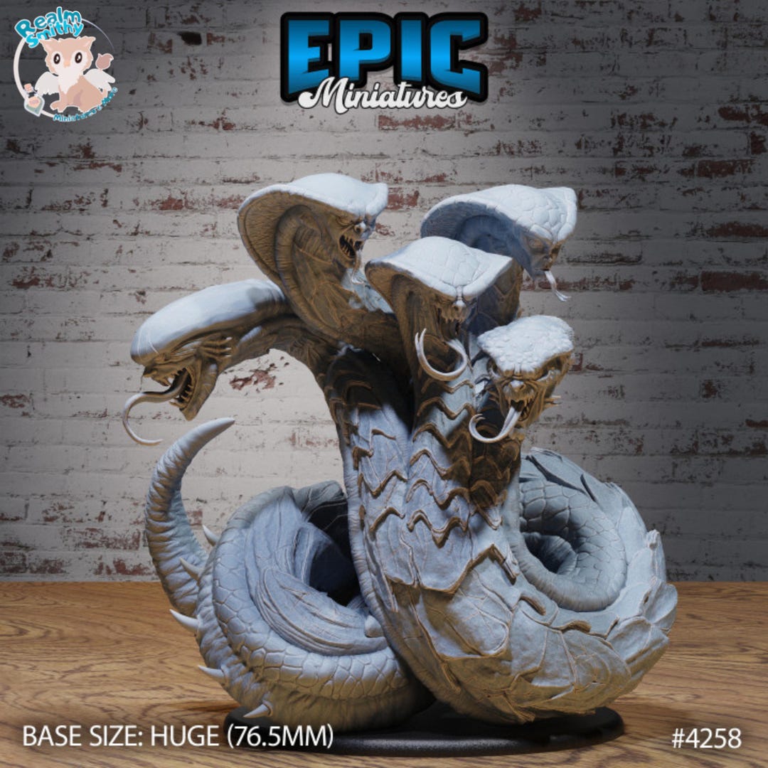 UN/PAINTED Huge Naga Hydra Miniature Premium Dnd Miniatures High ...