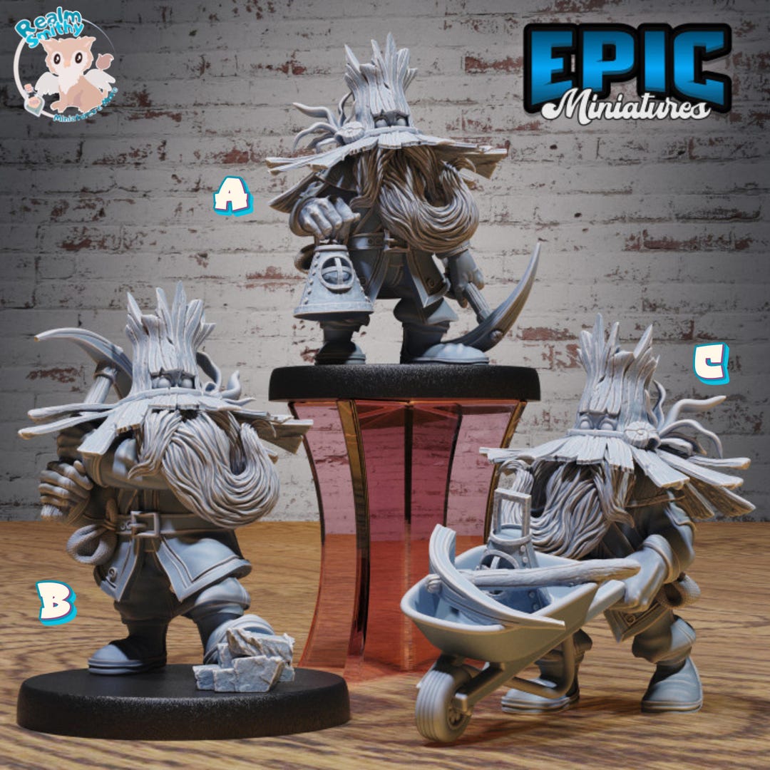 Wild Dwarf Miner Bundle (medium) | Premium Dnd Minis | High Quality ...