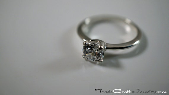 Items Similar To 1 Carat Cushion Cut Cubic Zirconia Engagement Ring
