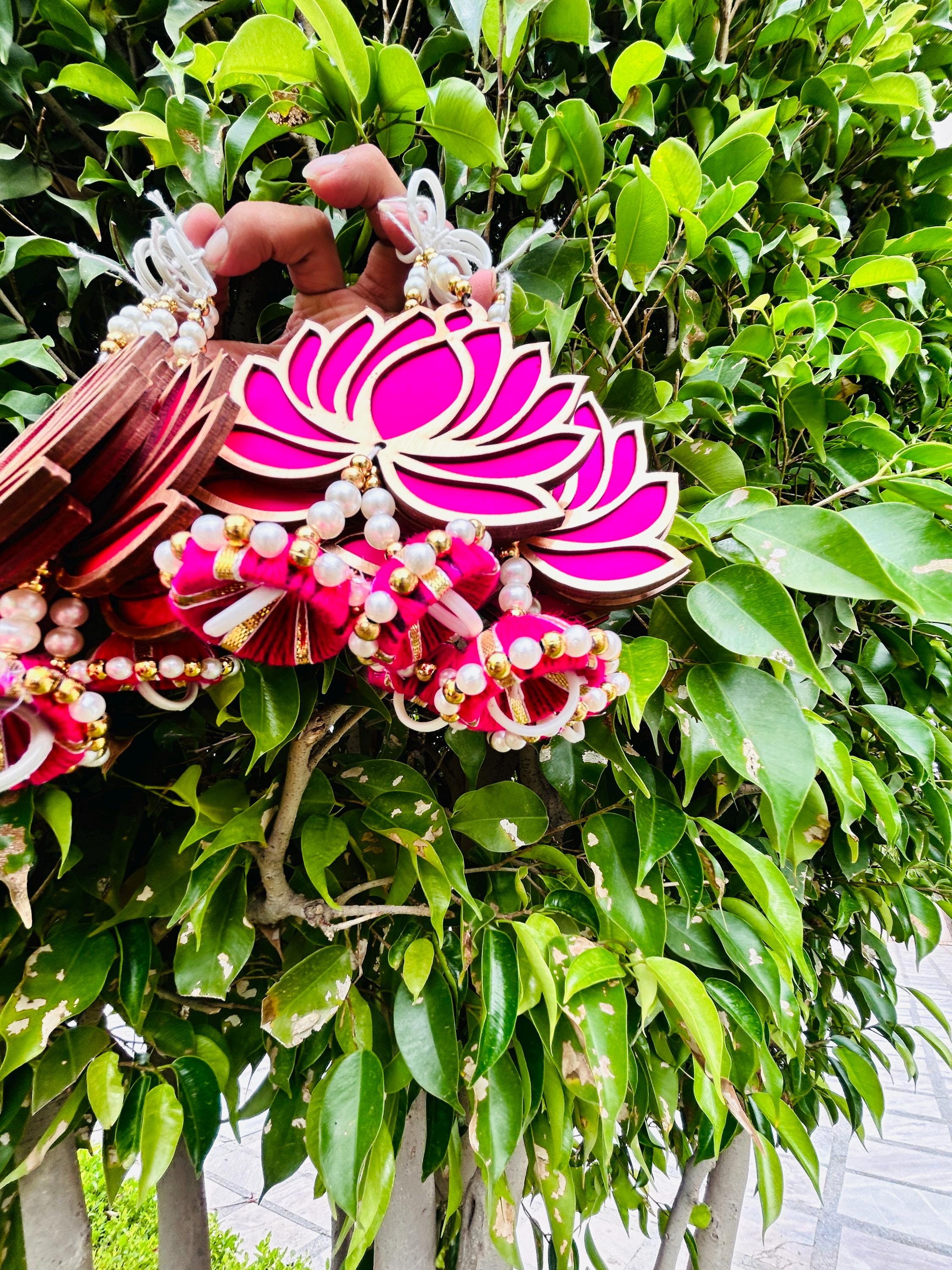 200 Pc Beautiful Wooden Lotus Hanging With Artificially Buds, Backdrop ...