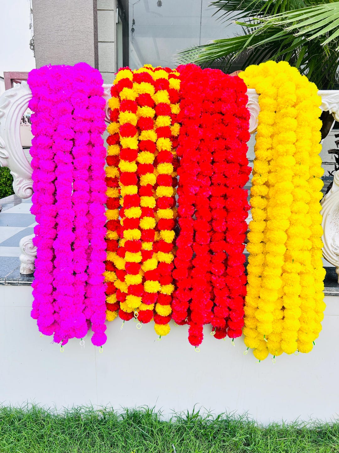 50 Pcs Marigold Flower Artificial Decorative Deewali Marigold Flower ...