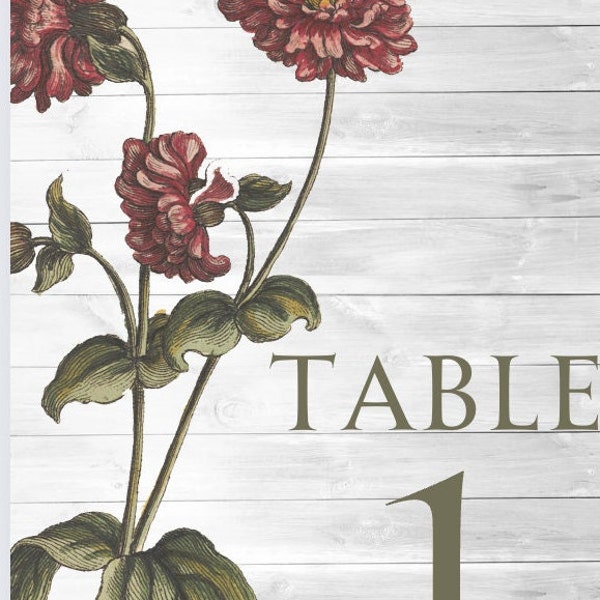Rustic Table Numbers - Etsy