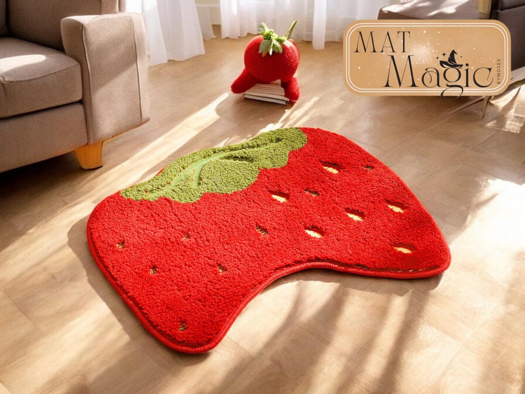 Cute Fruit Shaped Mat Anti-slip Floor Carpet Tufted Fluffy Bedroom Rugs ...