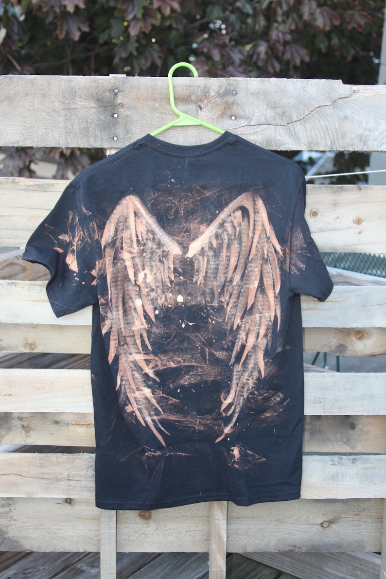 Angel Wings Bleached T-shirt - Etsy