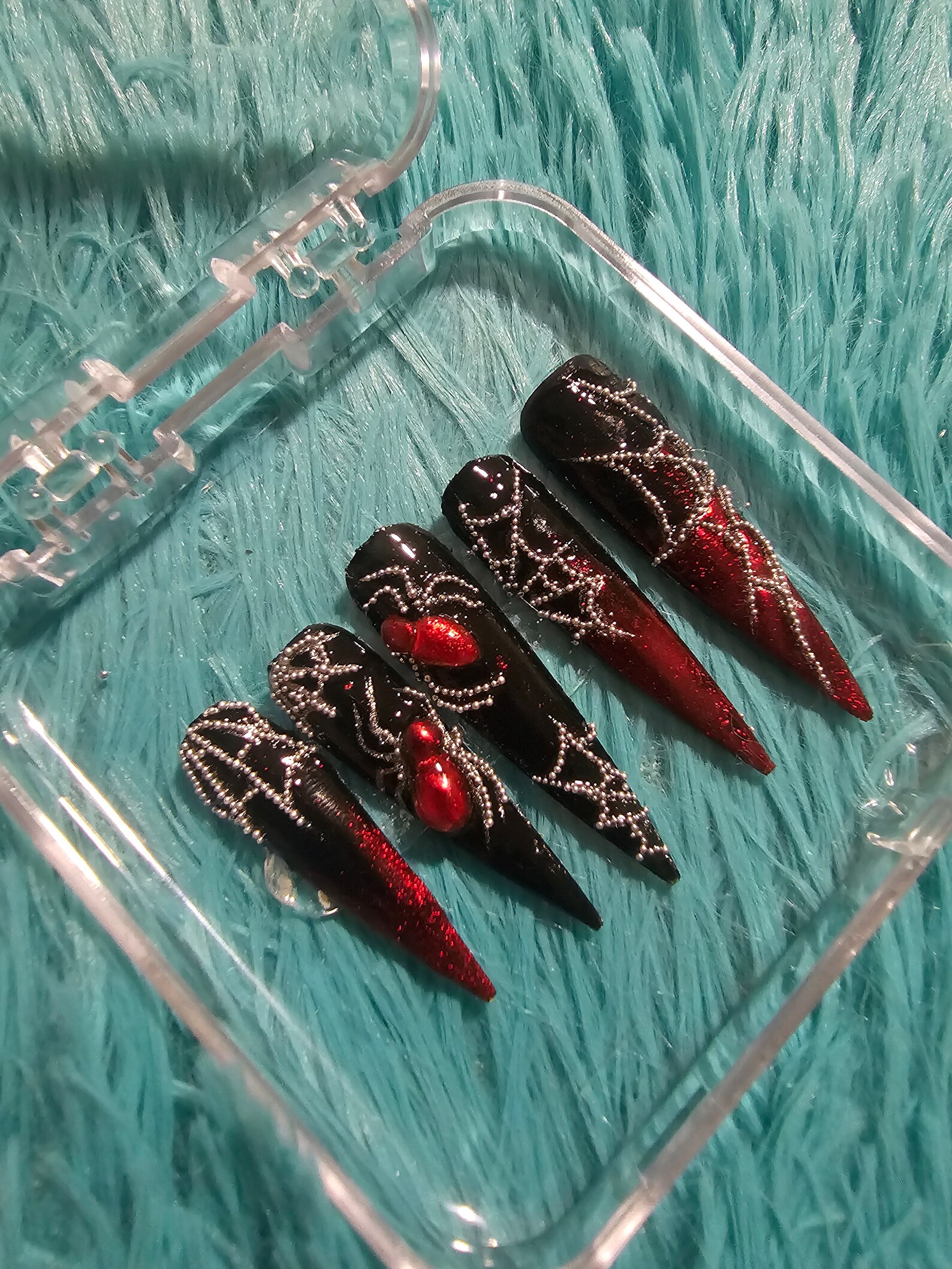 Halloween Long 3d Spider Nails for Halloween - Etsy