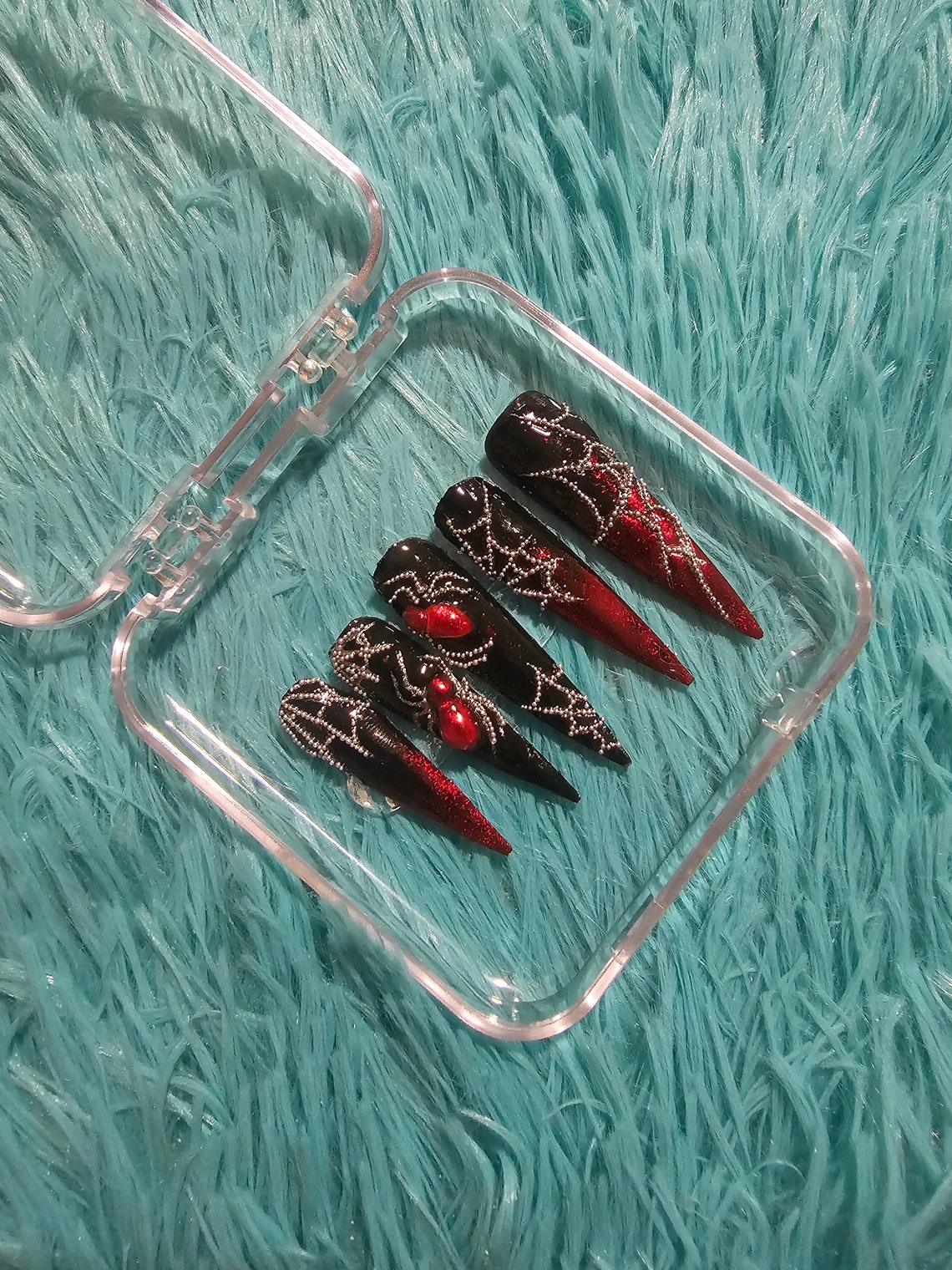 Halloween Long 3d Spider Nails for Halloween - Etsy