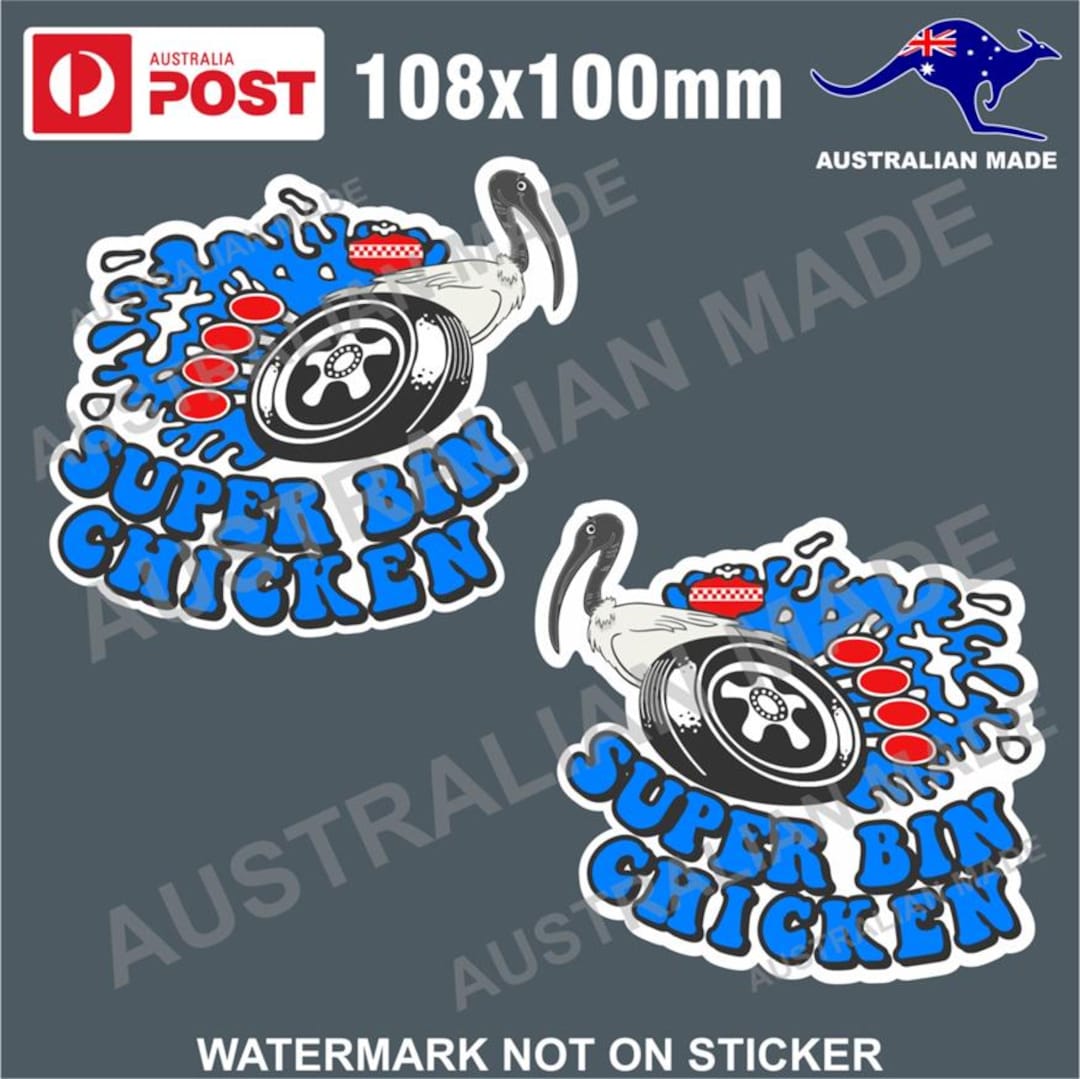 SUPER BIN CHICKEN Stickers Funny for Mancave Toolbox Ute 4x4 - Etsy