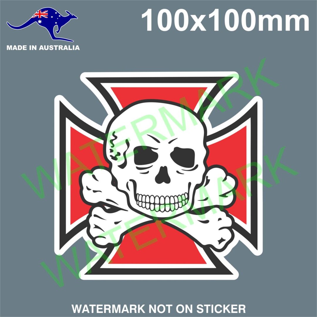 IRON CROSS SKULL Sticker Motorcycle Ute 4x4 Hot Rod - Etsy