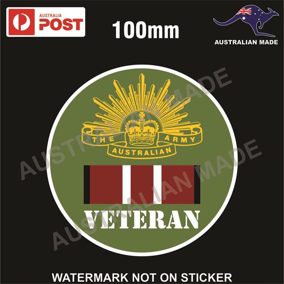 Australian Army Sticker Veteran for Vehicle Toolbox Mancave 4x4 Ute ...