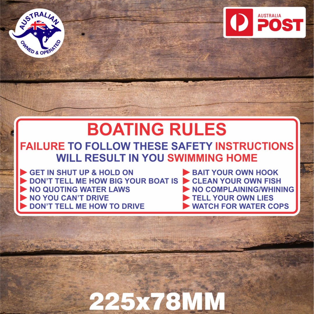 BOATING RULES STICKER Funny Safety Boat Tinnie - Etsy
