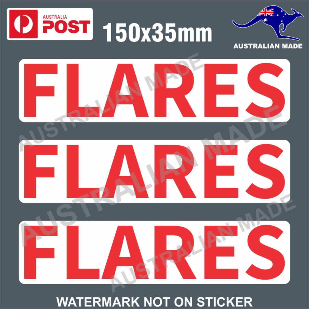 FLARES STICKERS X3 Safety Decals for Boat Tinnie Etc. - Etsy