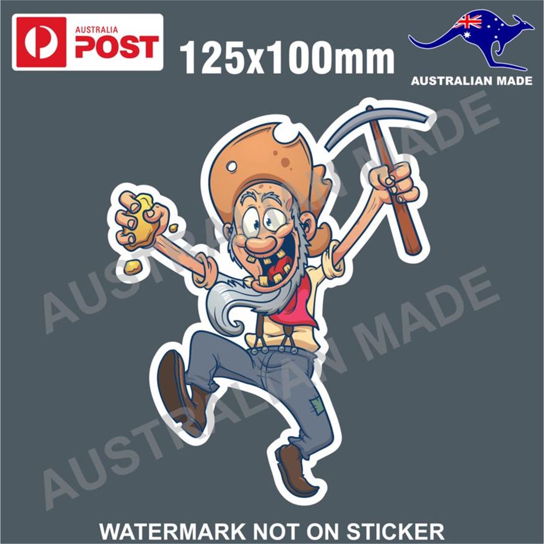 Prospector Man Sticker Minelab Fossicking Metal Detector Funny Gold - Etsy