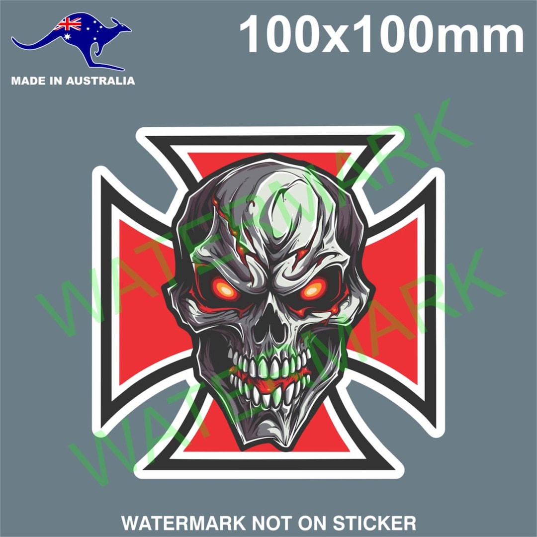 IRON CROSS SKULL Sticker Motorcycle Ute 4x4 Hot Rod - Etsy