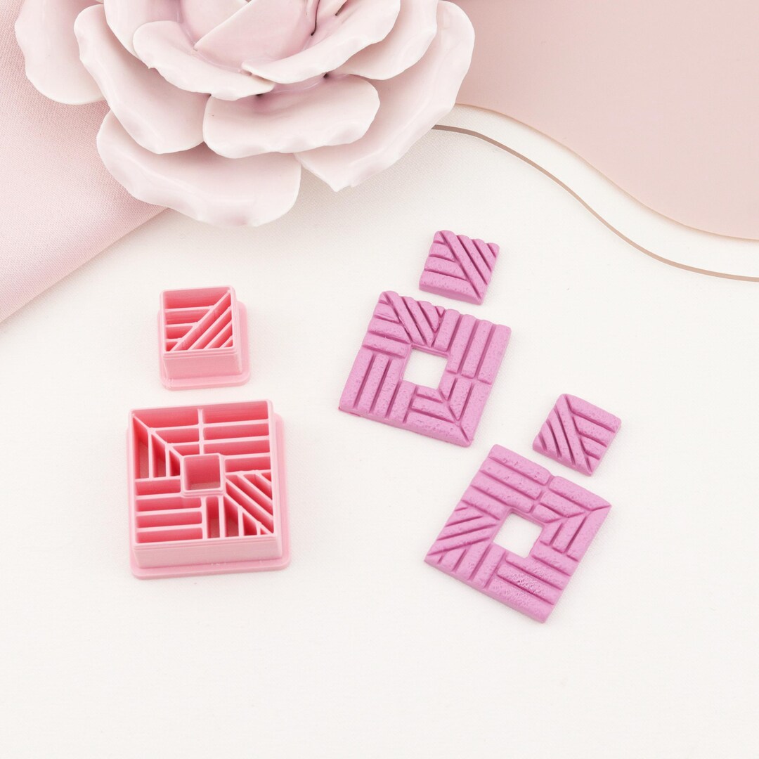 Embossed Geometric Polymer Clay Cutter, Geometric Clay Cutter - Etsy