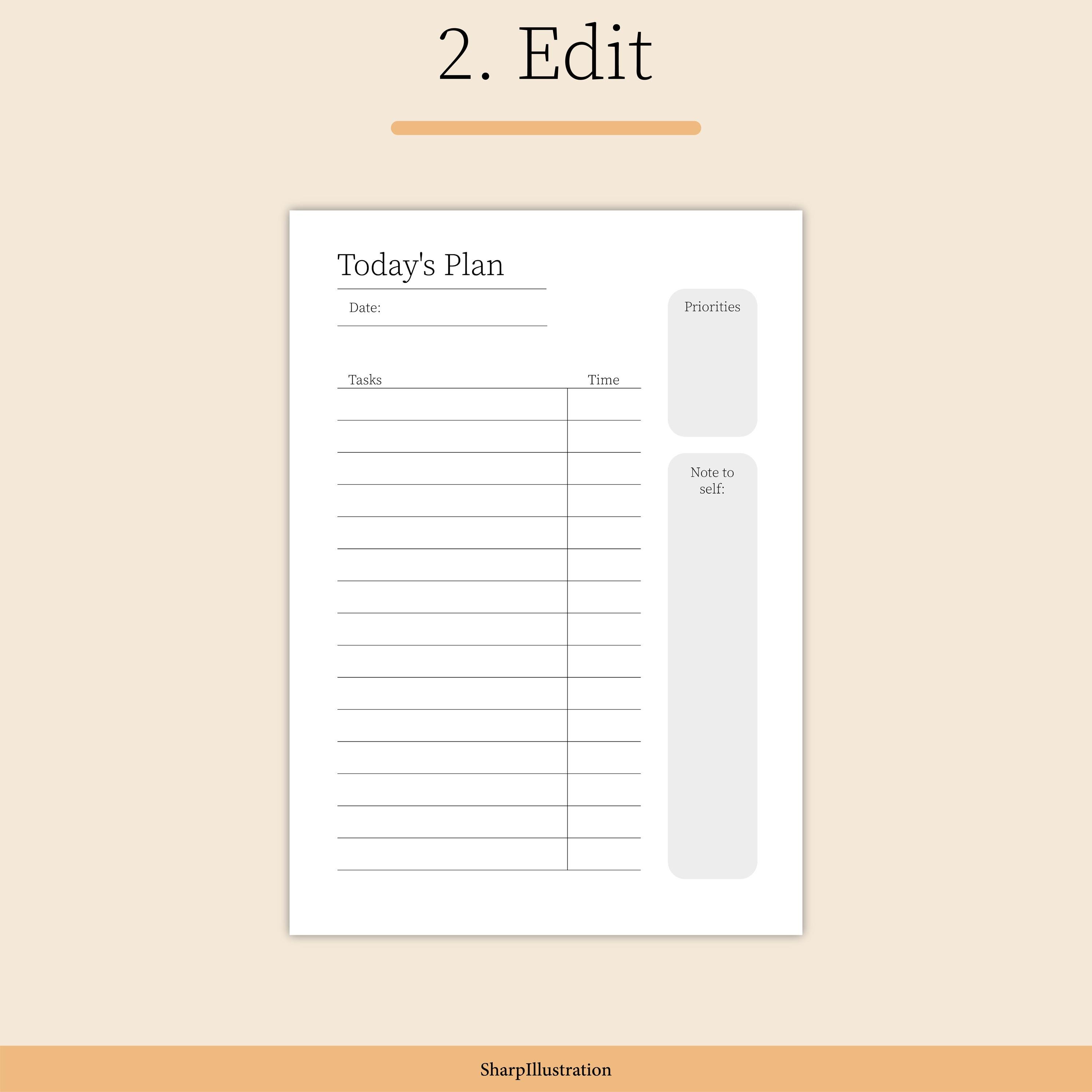 Printable Minimal Daily Planner, A4 Daily Planner, Track Your Task ...