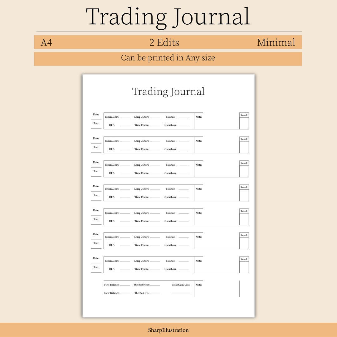 Trading Journal, 7 Trade Journal, Trading, Journaling, Journal for ...