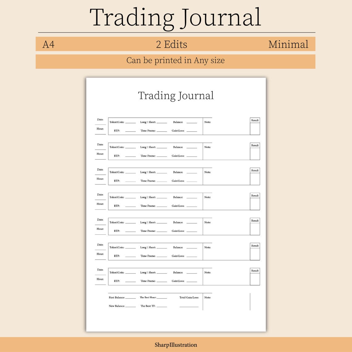 Trading Journal, 7 Trade Journal, Trading, Journaling, Journal for ...