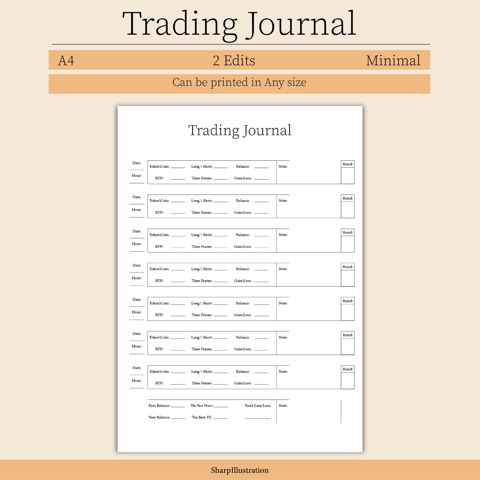 Trading Journal, 7 Trade Journal, Trading, Journaling, Journal for ...