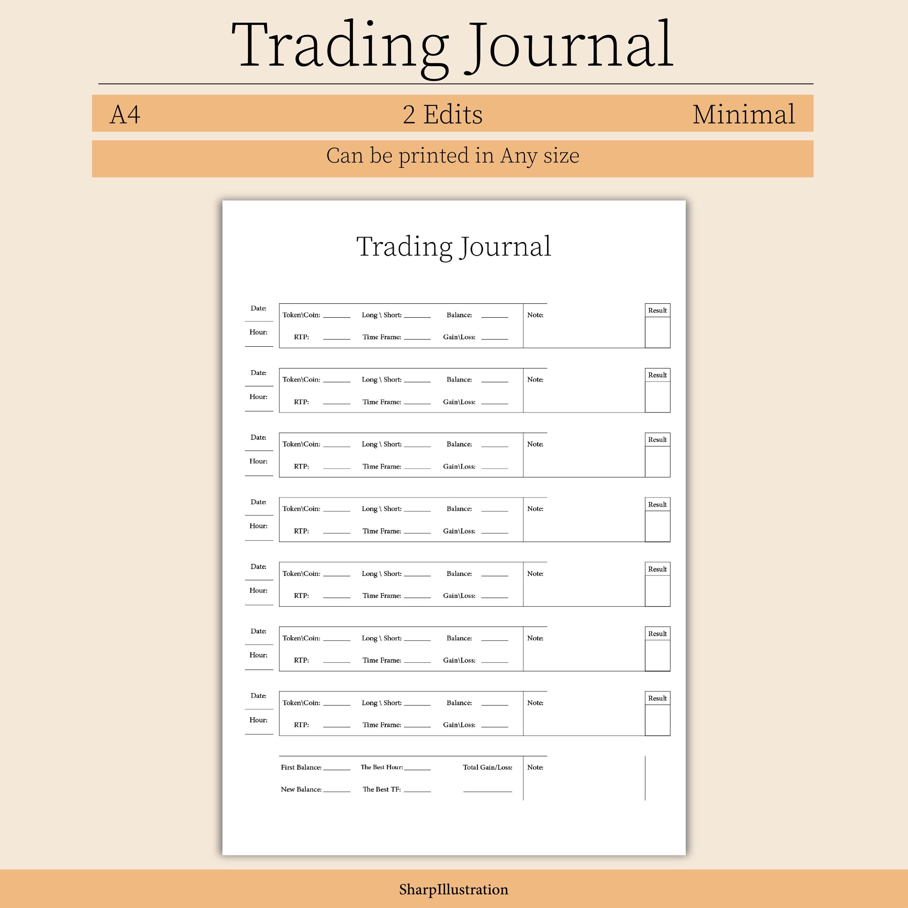 Trading Journal, 7 Trade Journal, Trading, Journaling, Journal for ...