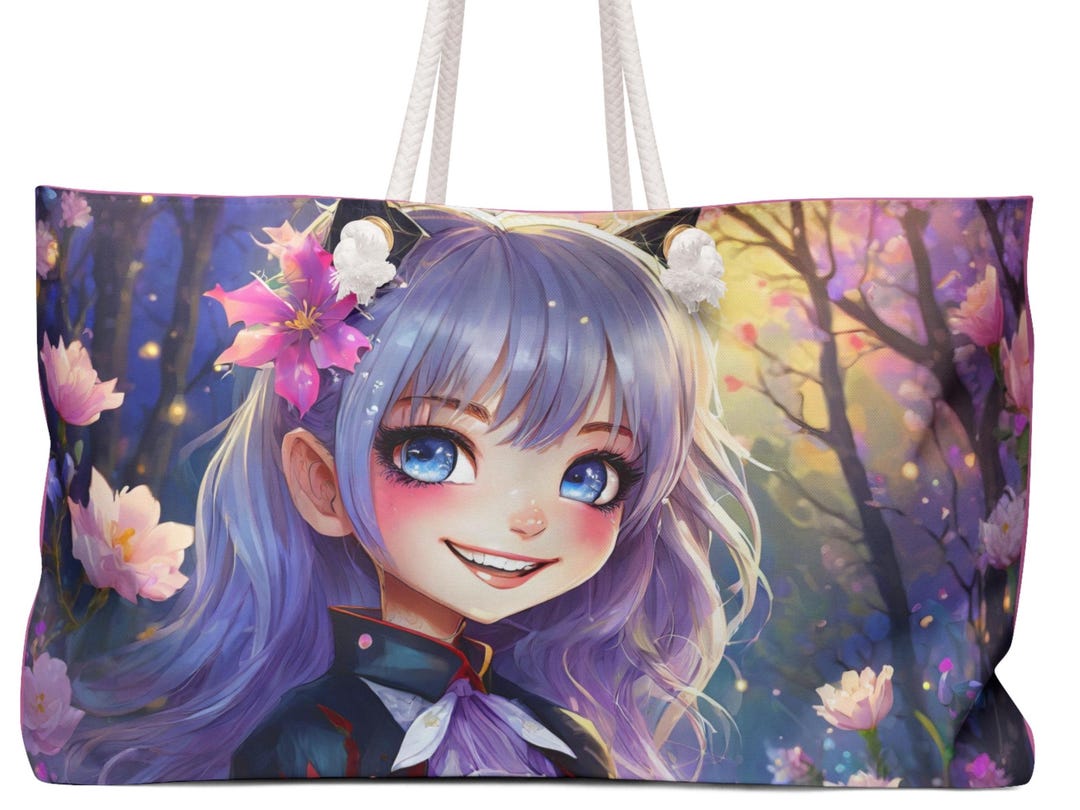 Anime Girl Weekender Bag Cute and Trendy Tote for Overnight Vacations ...
